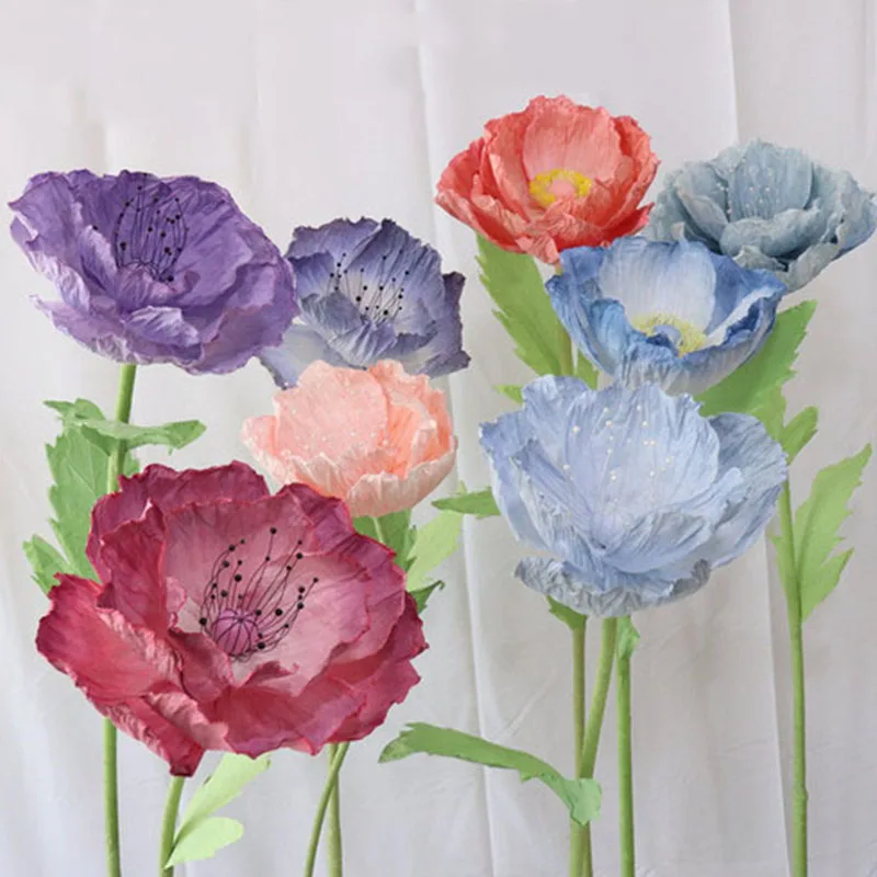 Big-Poppy-Paper-Flower-Wedding-Decor-Road-Guide-Poppies-Flower-Stand ...