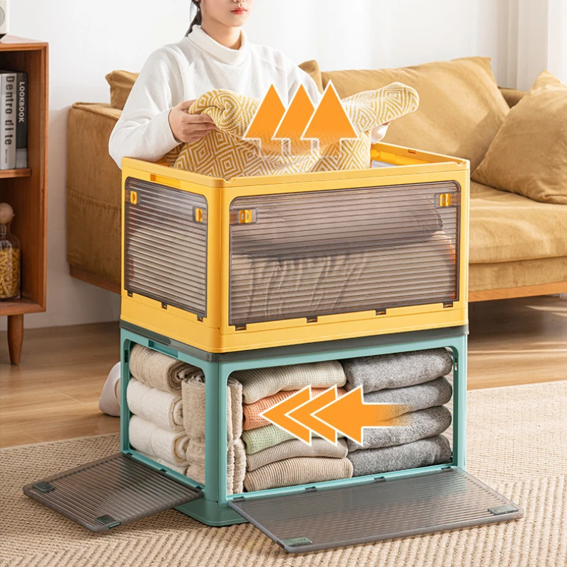 Folding-Storage-Box-Closet-Organizer-Stackable-Sundries-Multifunction ...