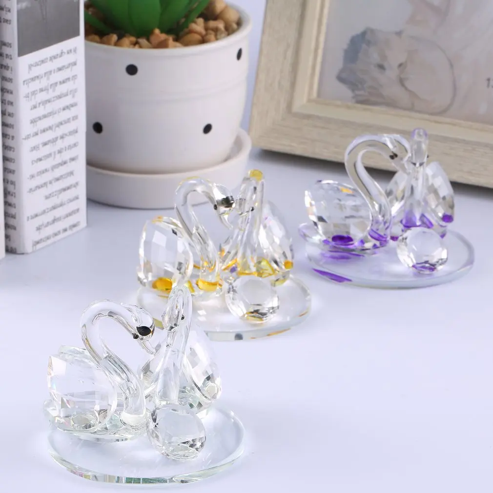 Cute-Swan-Crystal-Figurines-Glass-Ornament-Collection-Diamond-Swan ...