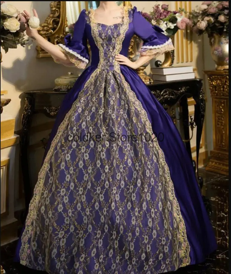 Plus-Size-Medieval-Dress-Lace-Half-Sleeve-Victorian-Noble-Royal-Costume ...