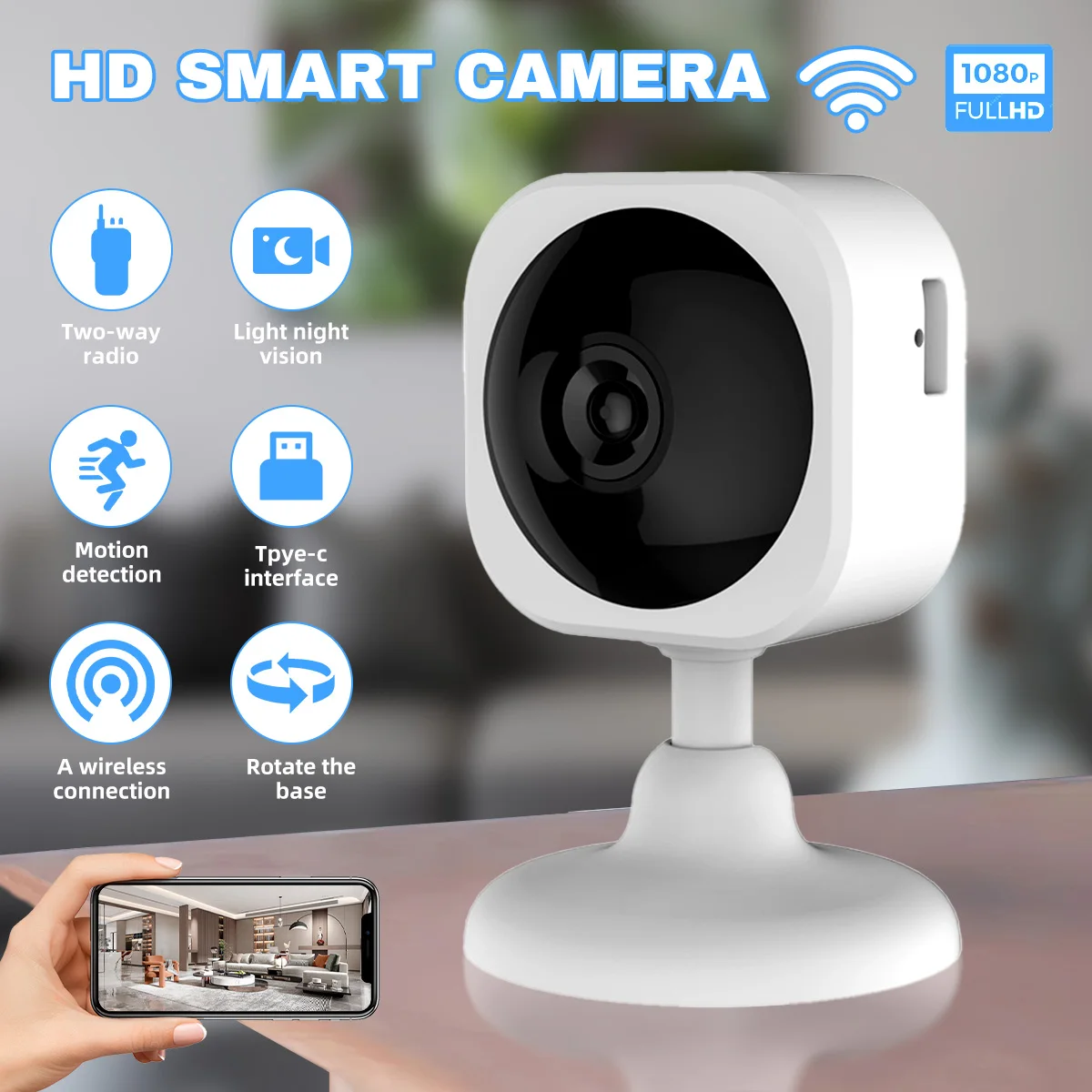 C-mera-IP-de-Vigil-ncia-WiFi-Mini-Casa-Inteligente-Intercomunicador ...