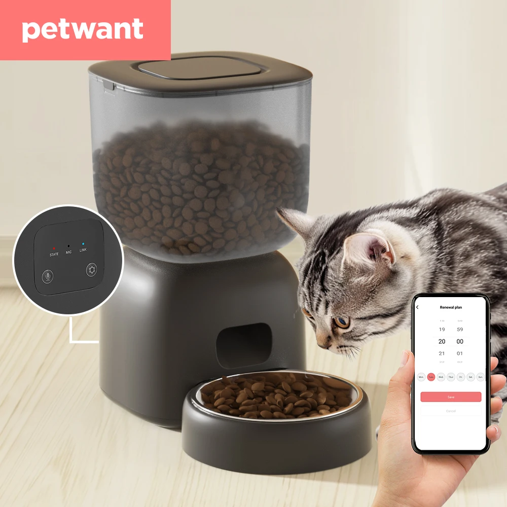 Petwant-WIFI-Smart-3L-Pet-Feeder-Tuya-APP-Remote-Anti-jam-Timed ...