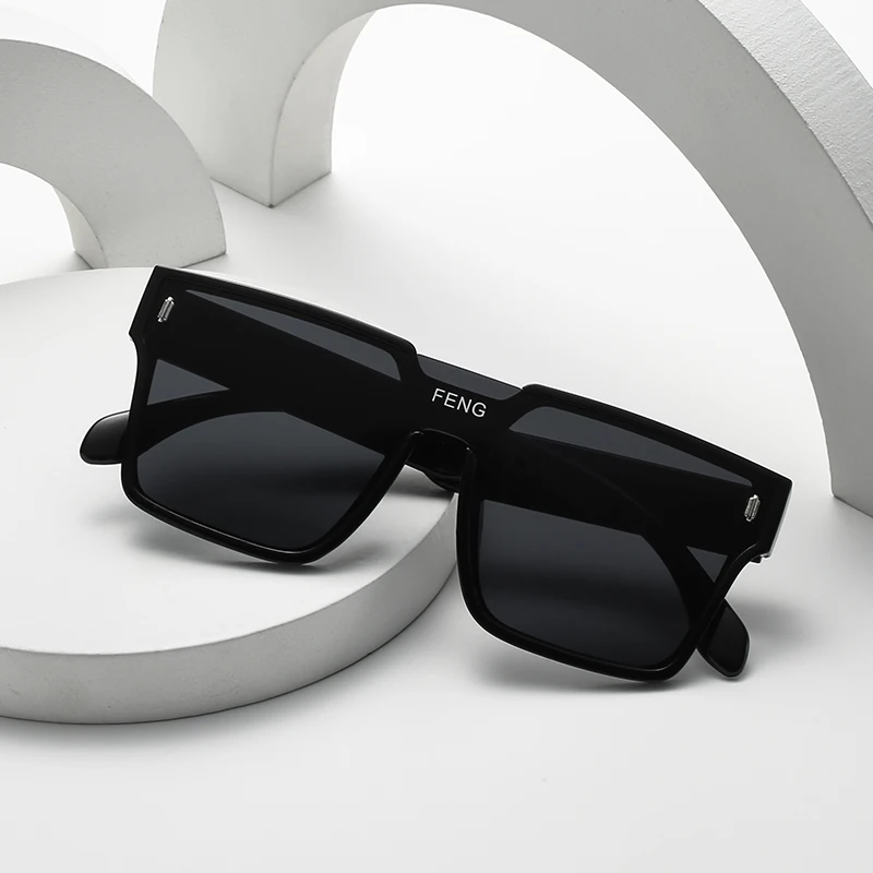 Oversized Square New Sunglasses Women's Men Fashion Rice Nail Design ...