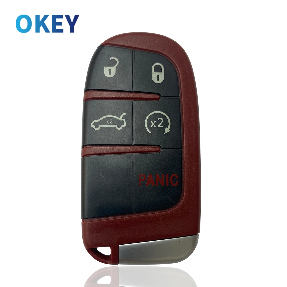 Okey 5 Button Car Key Red Shell Cover Case For Dodge Dart Charger ...