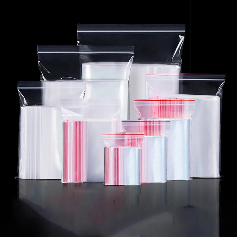 100pcs/pack Small Zip Lock Plastic Bag Reclosable Transparent Bag ...