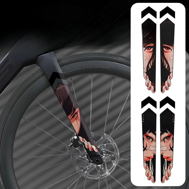 1Pair JDM Pretty Girl Eyes Road Bicycle Frame Stickers MTB Bike Front ...