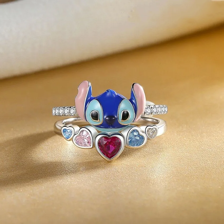 Hot-Disney-Lilo-Stitch-Ring-Metal-Cute-Figure-Stitch-Pendant-Jewelry ...