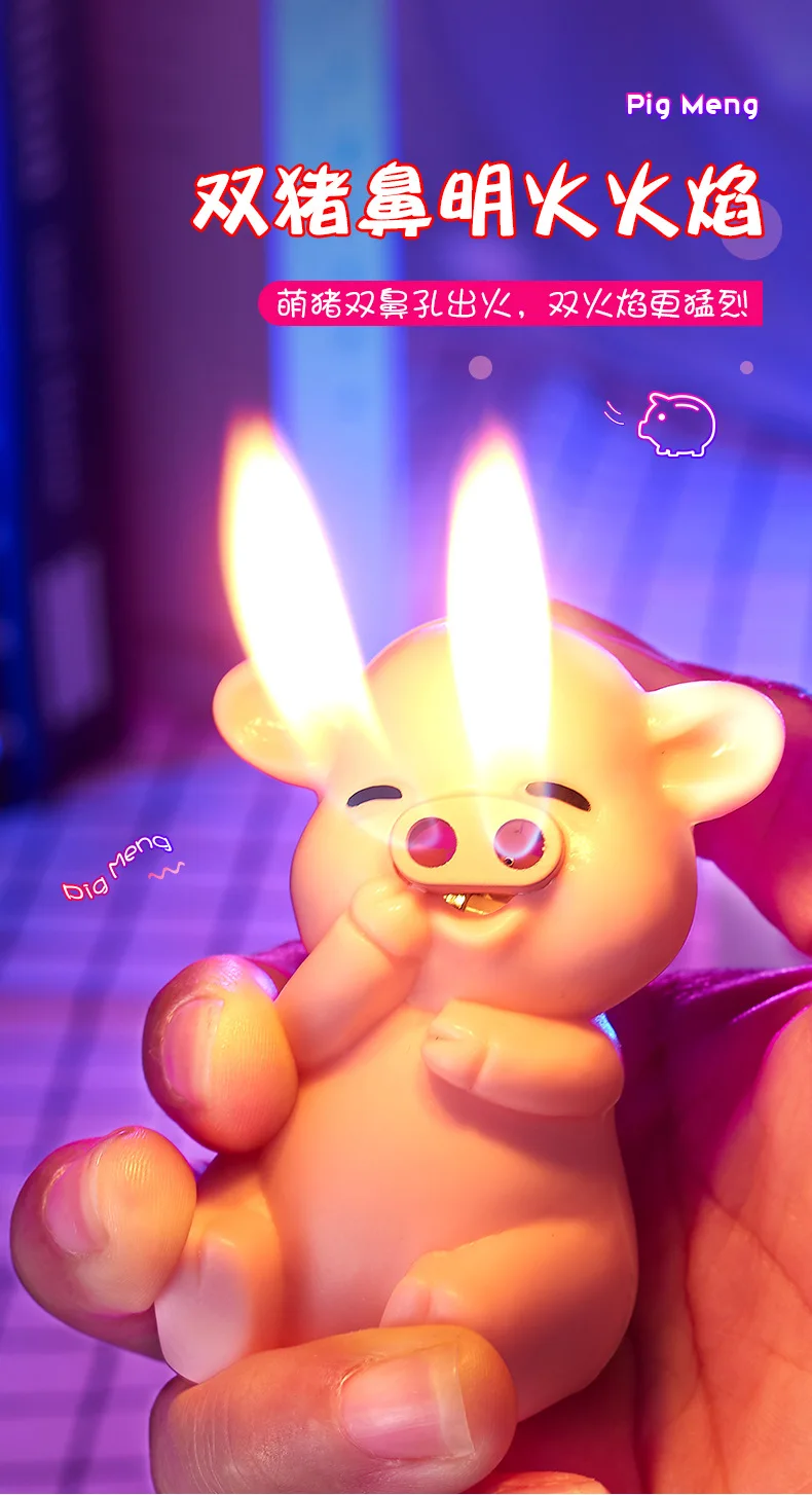 Briquet à gaz Butane à Double feu pour homme nouveau créatif gonflable ...