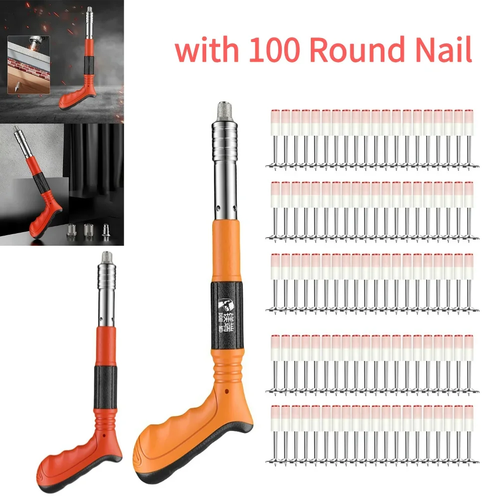 Manual-Steel-Nail-Gun-Adjustable-Silencing-Concrete-Nailer-One-handed ...
