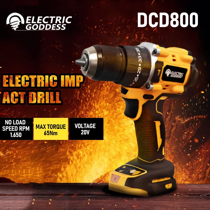 Electric-Goddess-DCD800-Electric-Drill-20V-Brushless-Cordless-Screwdriver-Compact-Drill-Driver ...