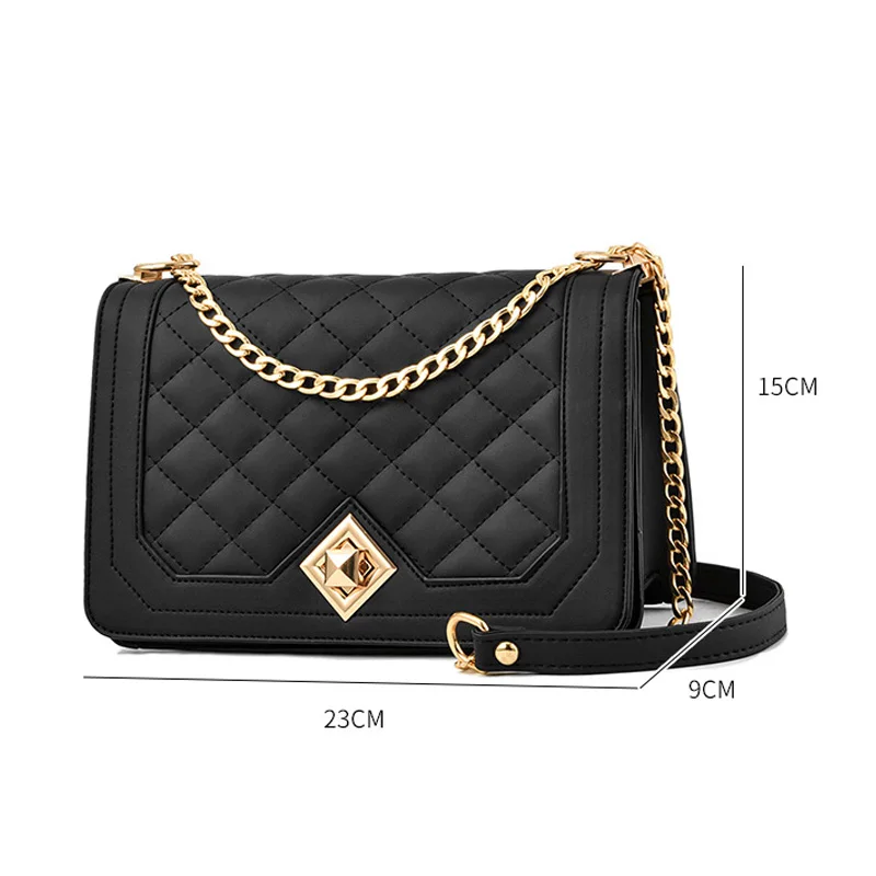 Women's Luxury Leather Crossbody Bag - Designer Chain Shoulder Bag ...