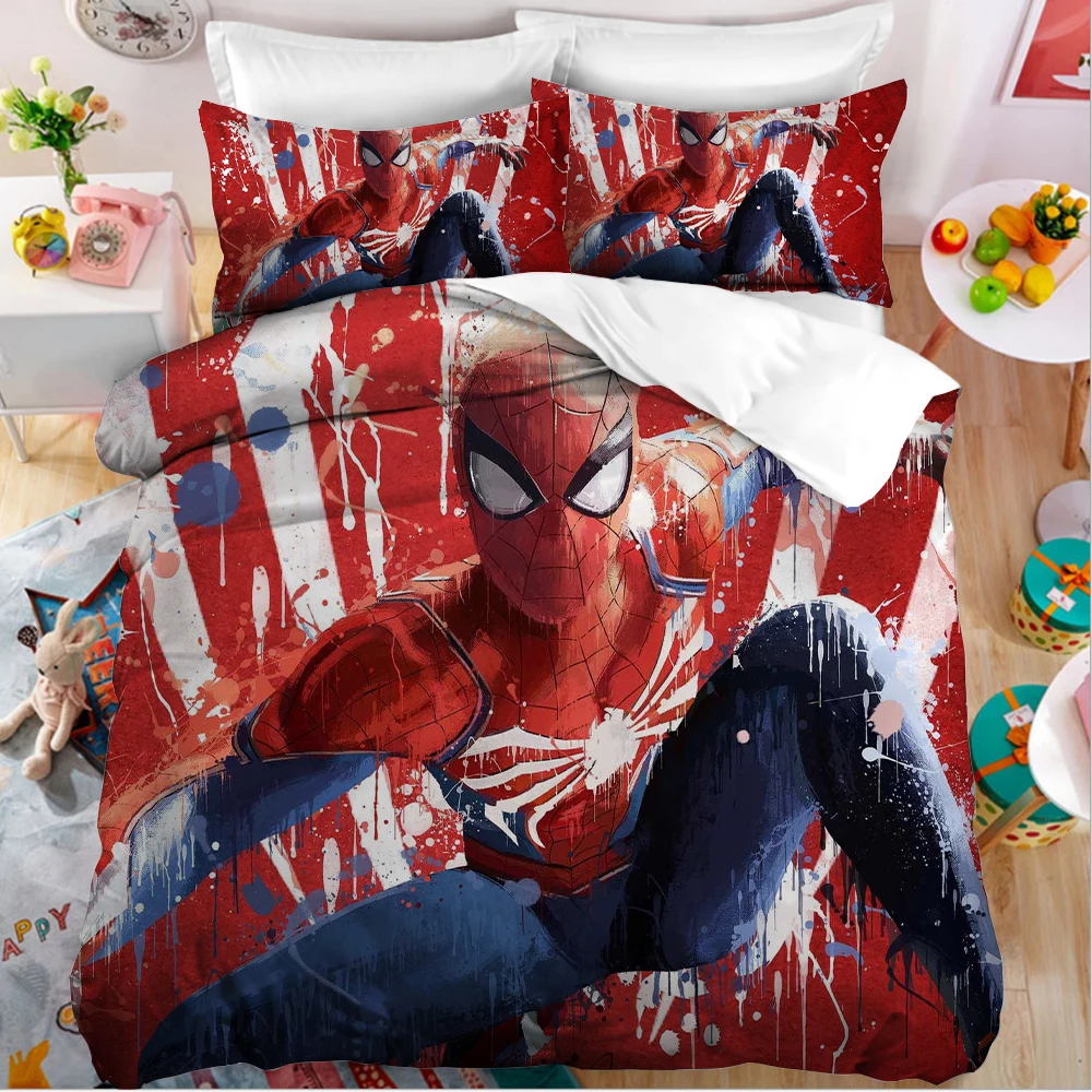 Spiderman-Bedding-Set-Marvel-Super-Heroe-Pillowcase-Quilt-Cover ...