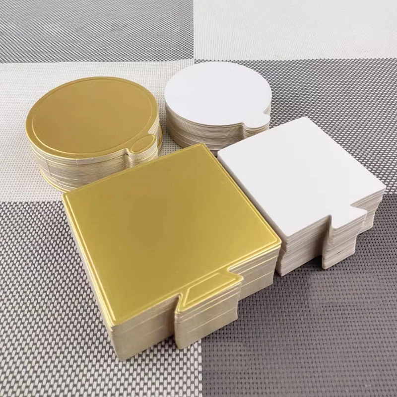 Golden-or-Silvery-Mousse-Paper-Plates-100-Pcs-Pack-Cake-Cardboard ...