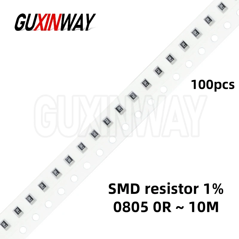 100pcs 0R ~ 10M 1/8W 1% 0805 SMD resistor0 0.1 1 10 100 150 220 330 ohm ...
