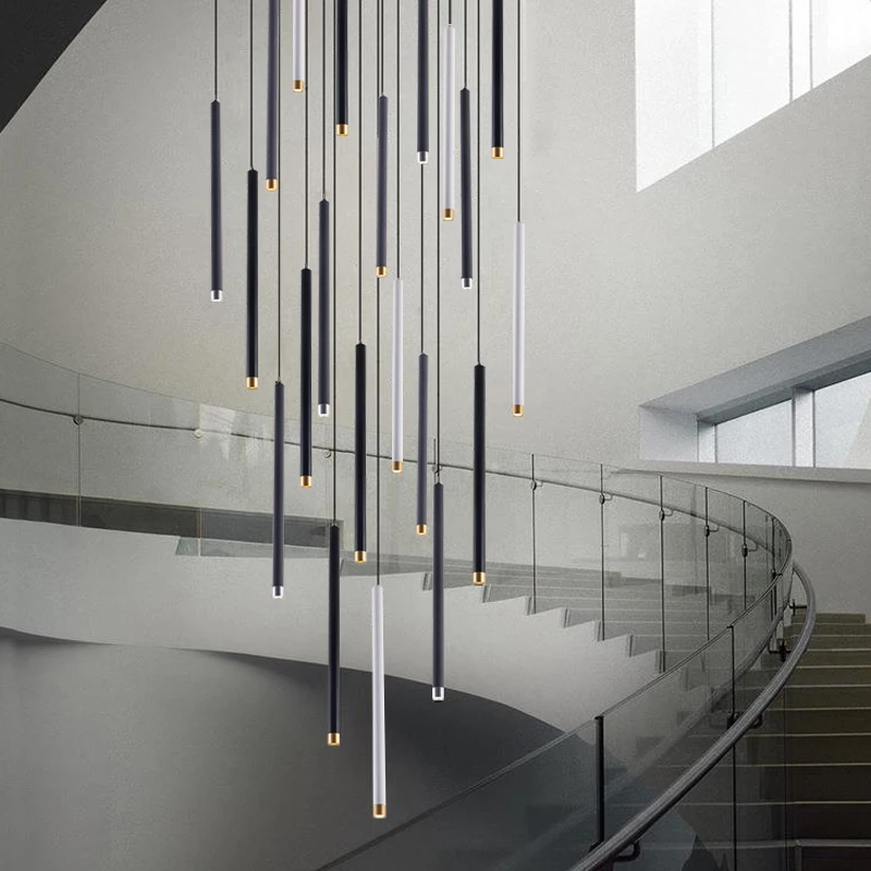 Chandelier Cylindrical Two-color | Modern Led Chandelier Pendant ...