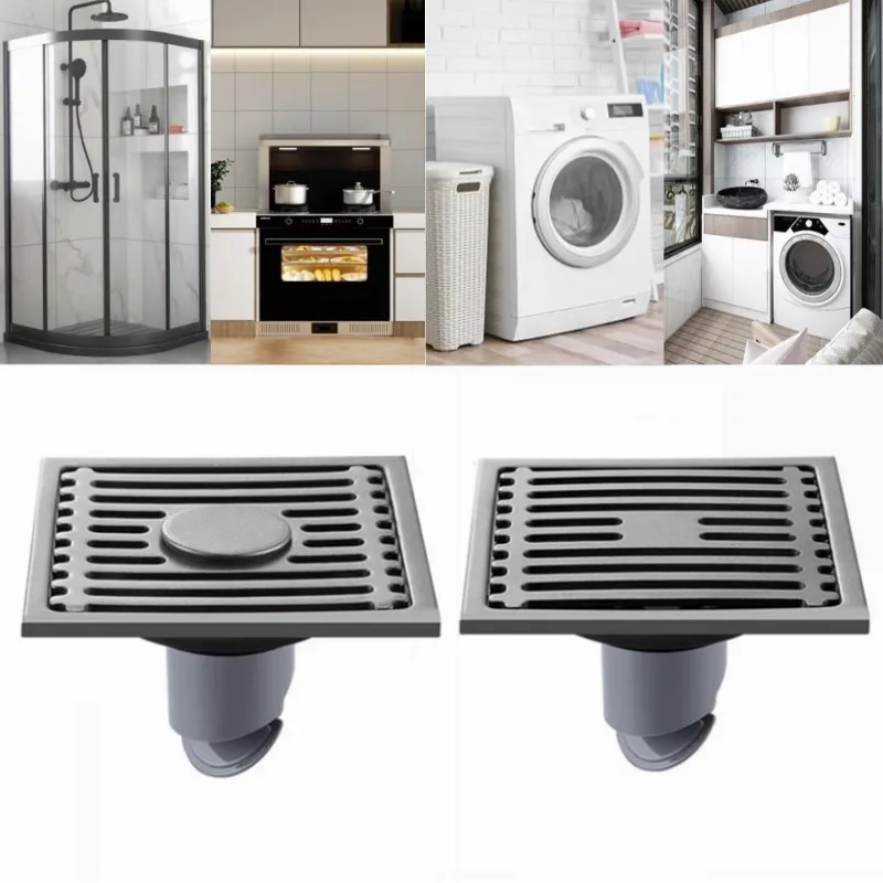 1Pcs Shower Floor Drain Stainless Steel Square Drain Strainer Washing ...