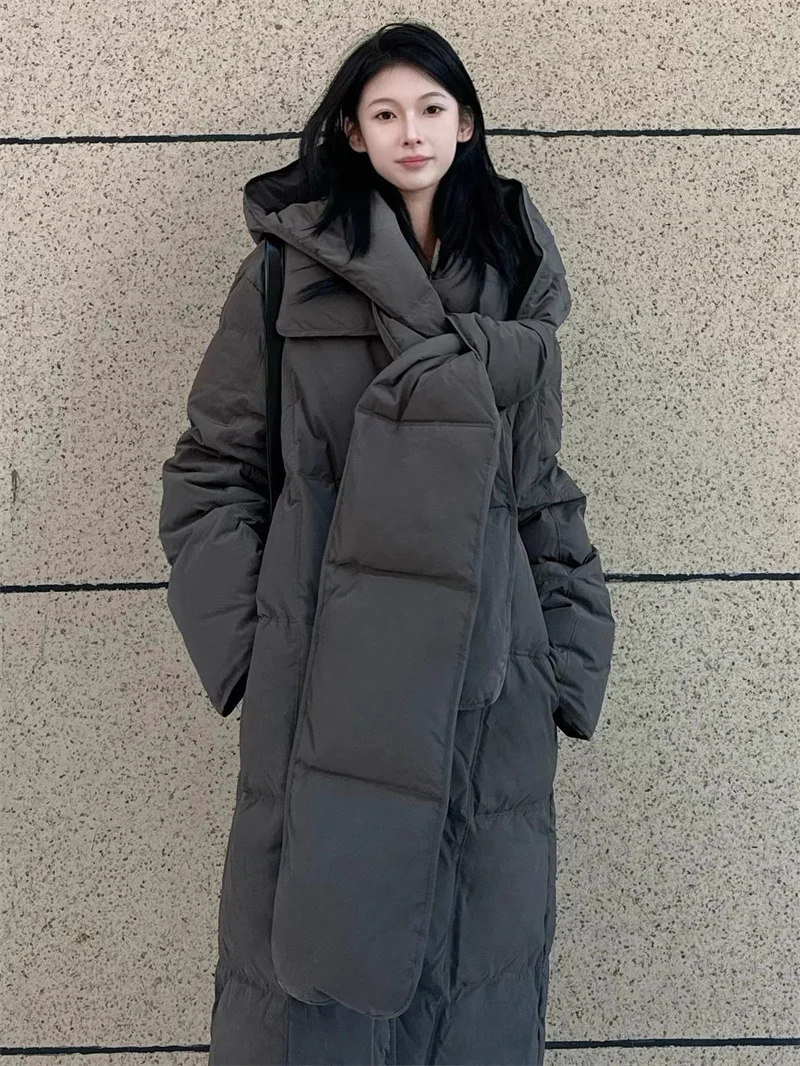 Super Nice Down and Cotton Jacket for Women Long Length Over the Knee ...