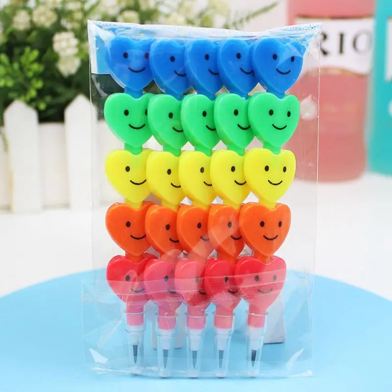 5PCS-Cartoon-Smiley-Face-Pencils-Kids-Toys-Invite-Gifts-Giveaways ...