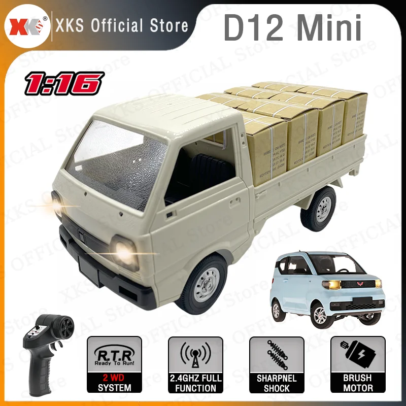 XKS WPL D12 Mini 1/16 RC Car 2.4G Remote Control Simulation Drift ...