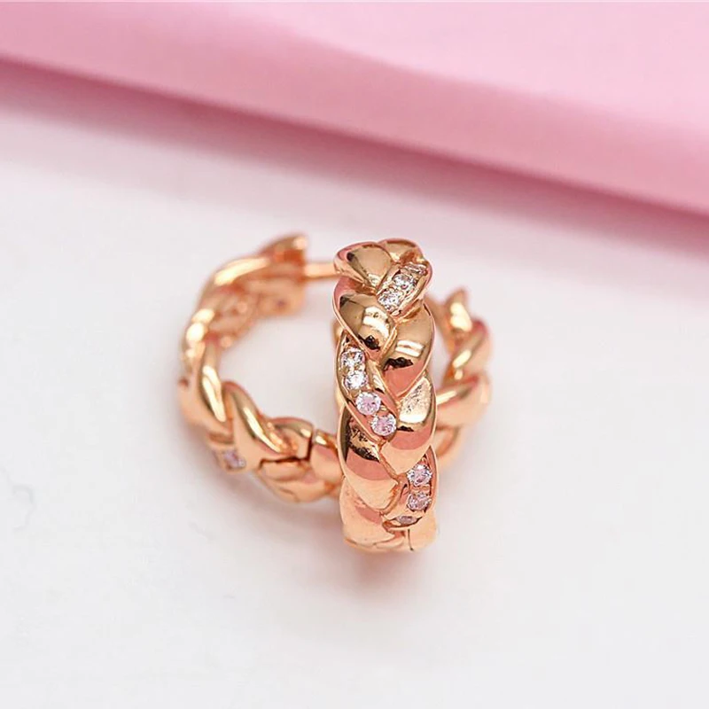 585-Purple-Gold-Plated-14K-Rose-Gold-Inlaid-Crystal-Braided-Chain ...