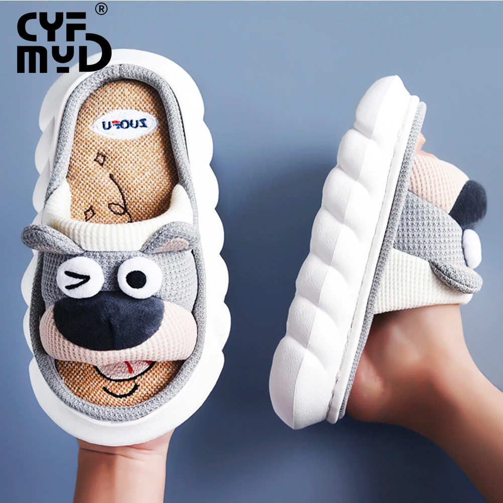 Animals Slippers Women Platform Shoes Cute Cartoon Thick Sole Home Slippers Bear Slippers Shark ...
