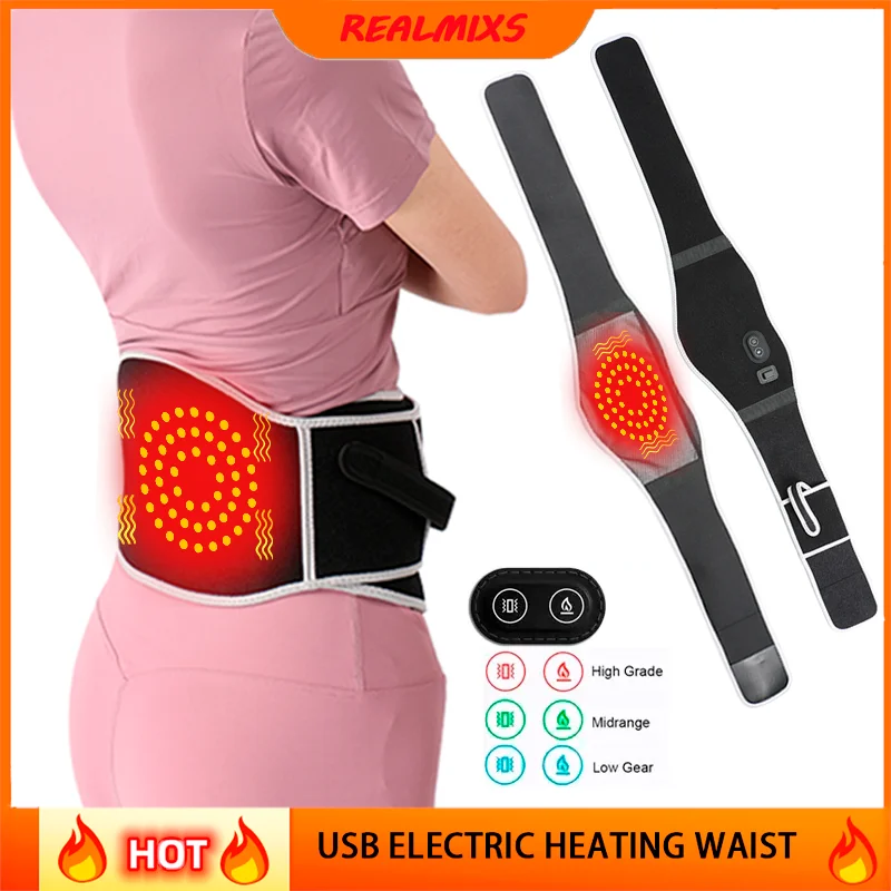 Electric-Heated-Waist-Massager-Hot-Belt-Pad-Back-Anti-Pain-Relief-USB ...