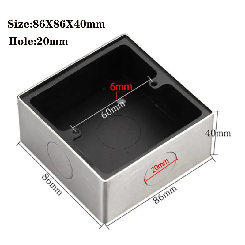 86-Type-Stainless-Steel-Metal-Button-Box-Surface-Mount-Universal-Wall ...