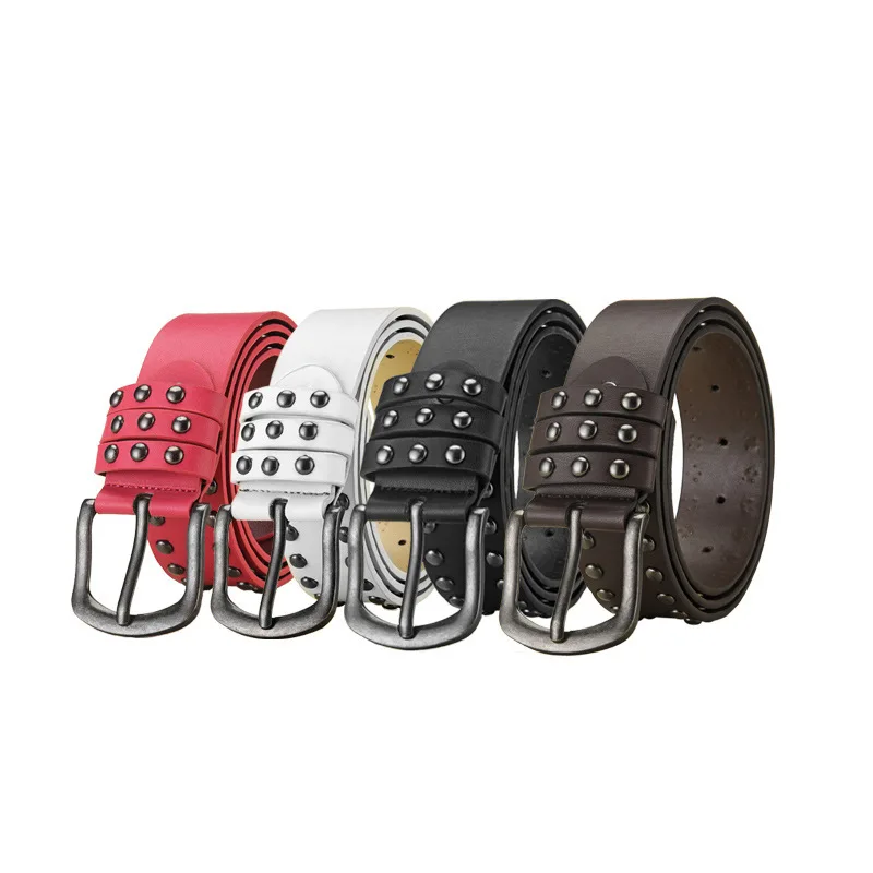 Punk-Studded-Belts-for-Men-and-Women-PU-Leather-Belts-with-Metal-Button ...