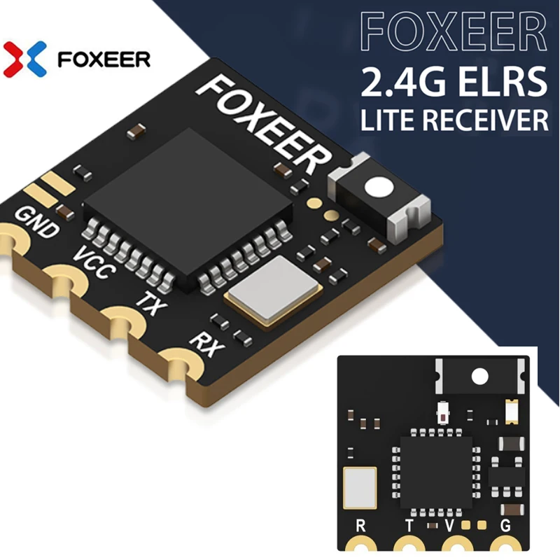 FOXEER ELRS Lite 2.4G Receiver Onboard Ceramic Antenna LED Lndicator ...