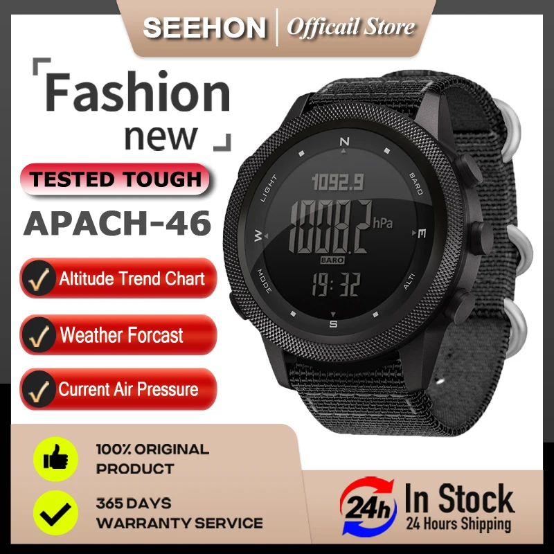 NORTH EDGE APACHE 46 Men Digital Watch Outdoor Sports Running Swimming ...