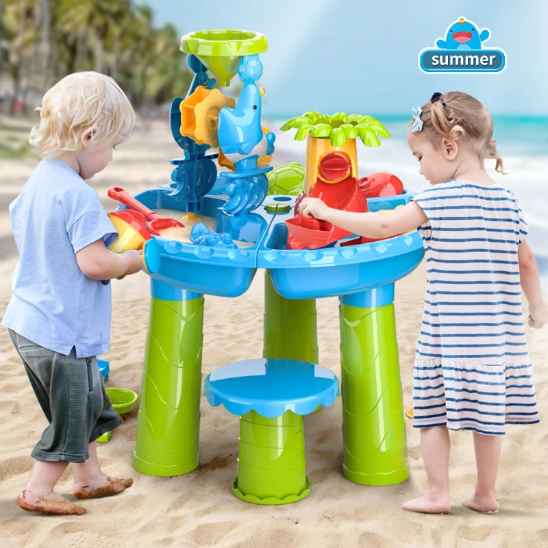 Outdoor Tall Sand And Water Table Sensory Table 2-Tier Water Sand Table ...