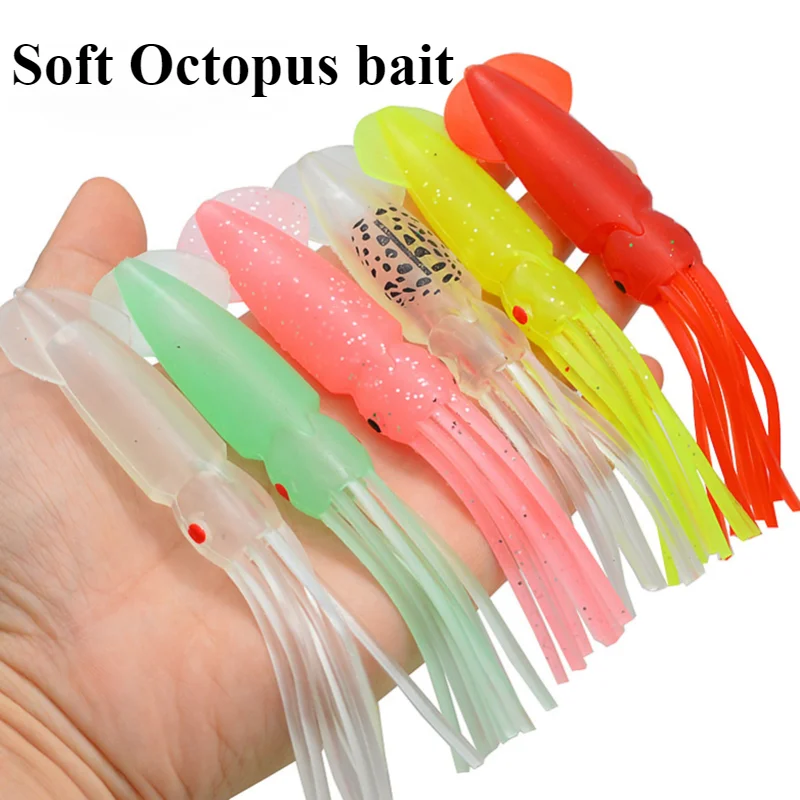 1-6pcs-Soft-Octopus-Fishing-Lures-12-5cm-10g-Silicone-Squid-Bait ...