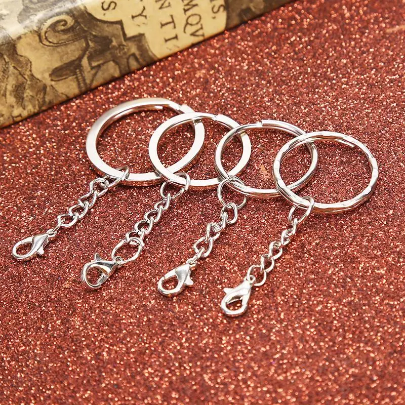 10Pcs-Set-Polished-Silver-Color-Key-Chains-Stainless-Alloy-Circle-25 ...