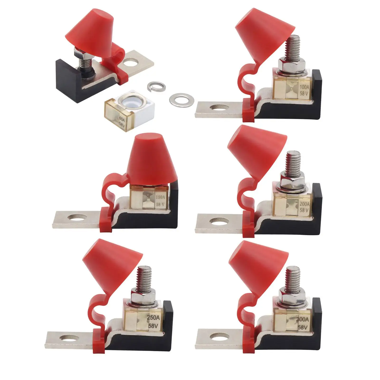 Mrbf-Terminal-Fuse-Block-with-Fuse-Dustproof-Compact-Marine-Rated-Fuse-58V-Single-Stud-Fuse ...