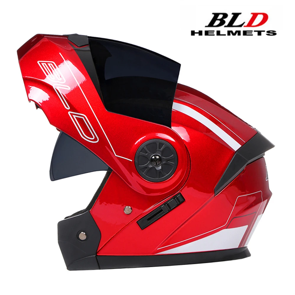 DOT-Approved-BLD-Motorcycle-Flip-Up-Helmet-Men-Women-Modular-Dual-lens ...