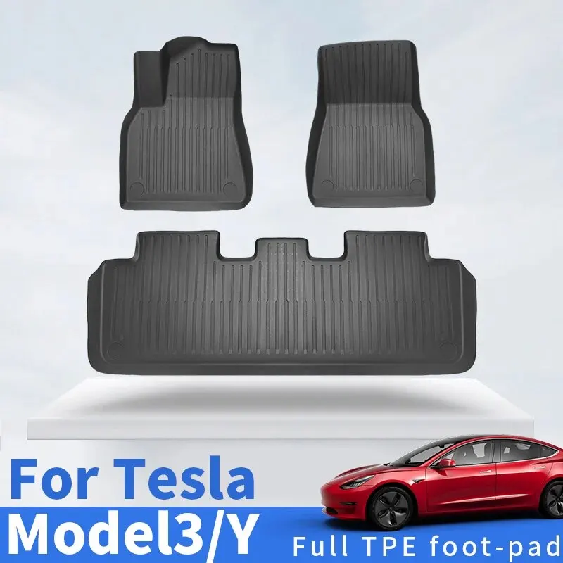 For-Tesla-Model-3-Y-3DTPE-Floor-Mats-Black-Pad-Foot-Pad-Tesla-Custom ...
