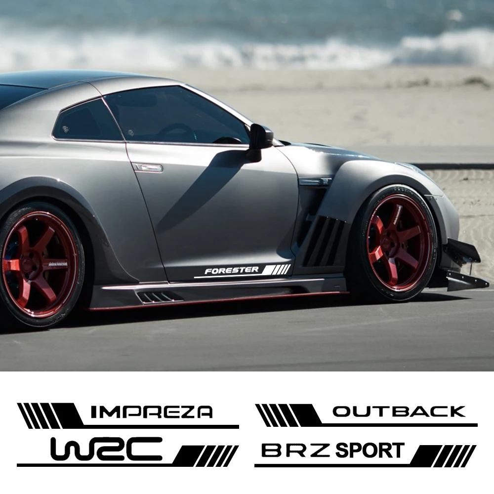 1 Pair Car Door Side Apron Strip Decals For Subaru Forester Ascent Brz ...