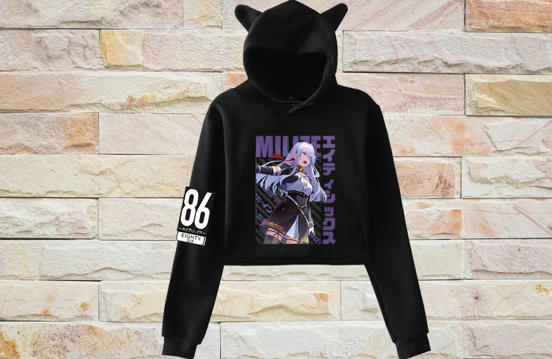 Popular Anime Cat Ear Hoodie 86 Eighty Six Merch Cosplay Lena Cat Ear ...