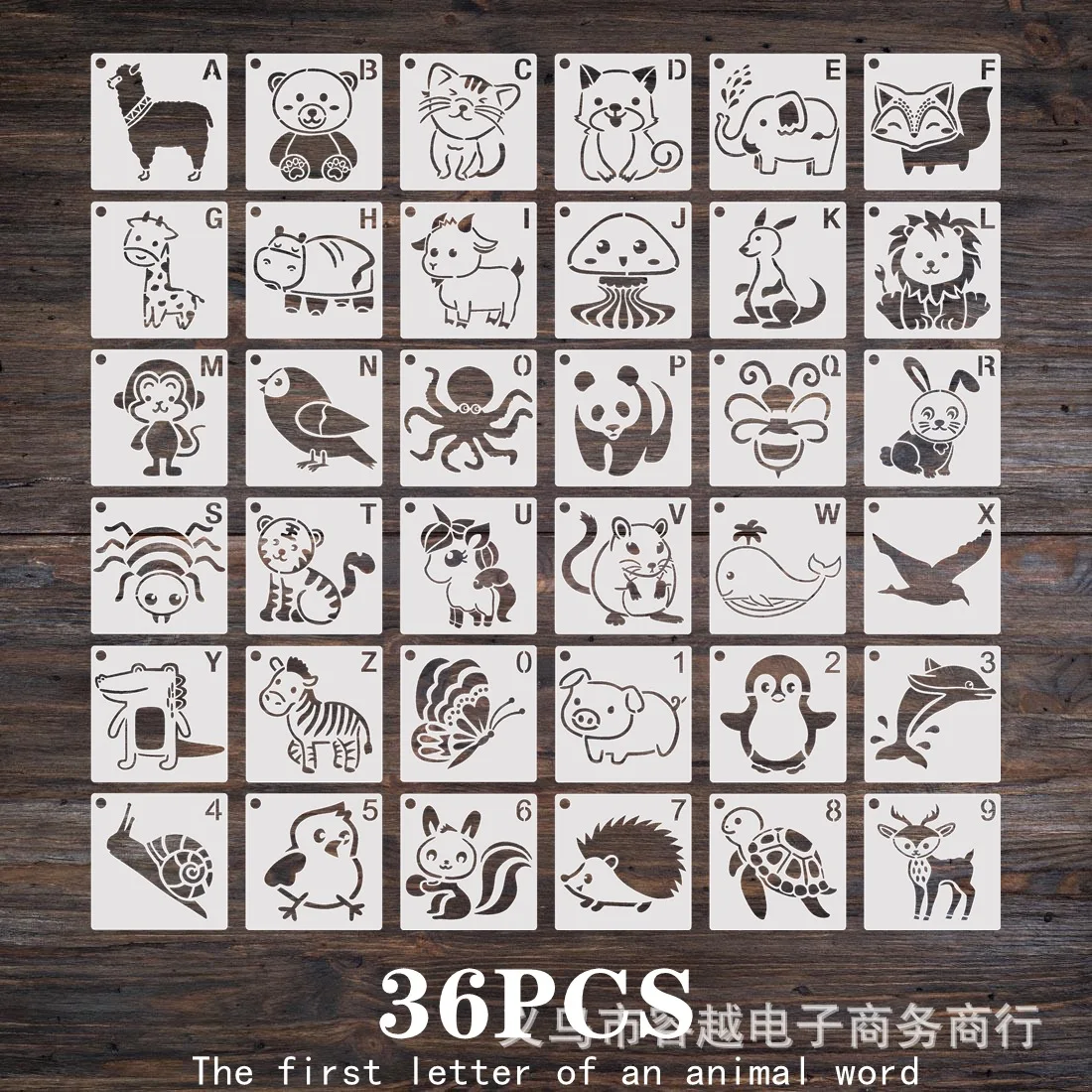 36Pcs-10cm-Cartoon-Animals-for-Kids-DIY-Layering-Stencils-Wall-Painting ...