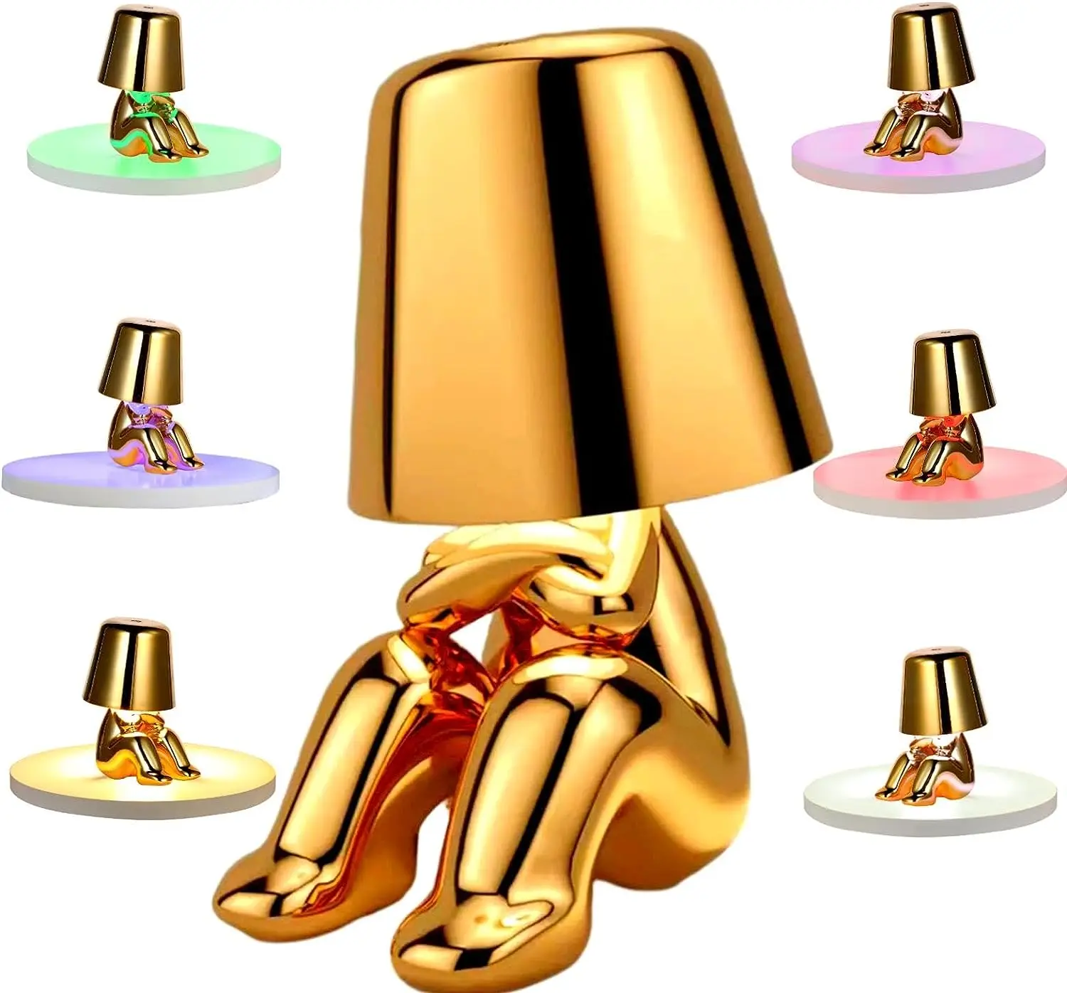 Little-Golden-Man-Table-Lamps-Touch-Switch-Thinkers-Decoration-LED ...
