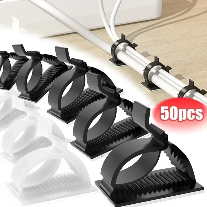 Universal-Adjustable-Multipurpose-Self-Adhesive-Cable-Clips-Wire-Clamps ...