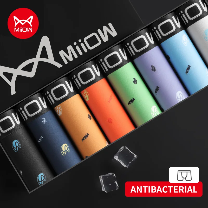 MiiOW 프린트 속옷 청소년 팬티 남성용, 통기성, 이너웨어, 섹시한 남자 항균 속옷, 4 개| | - AliExpress