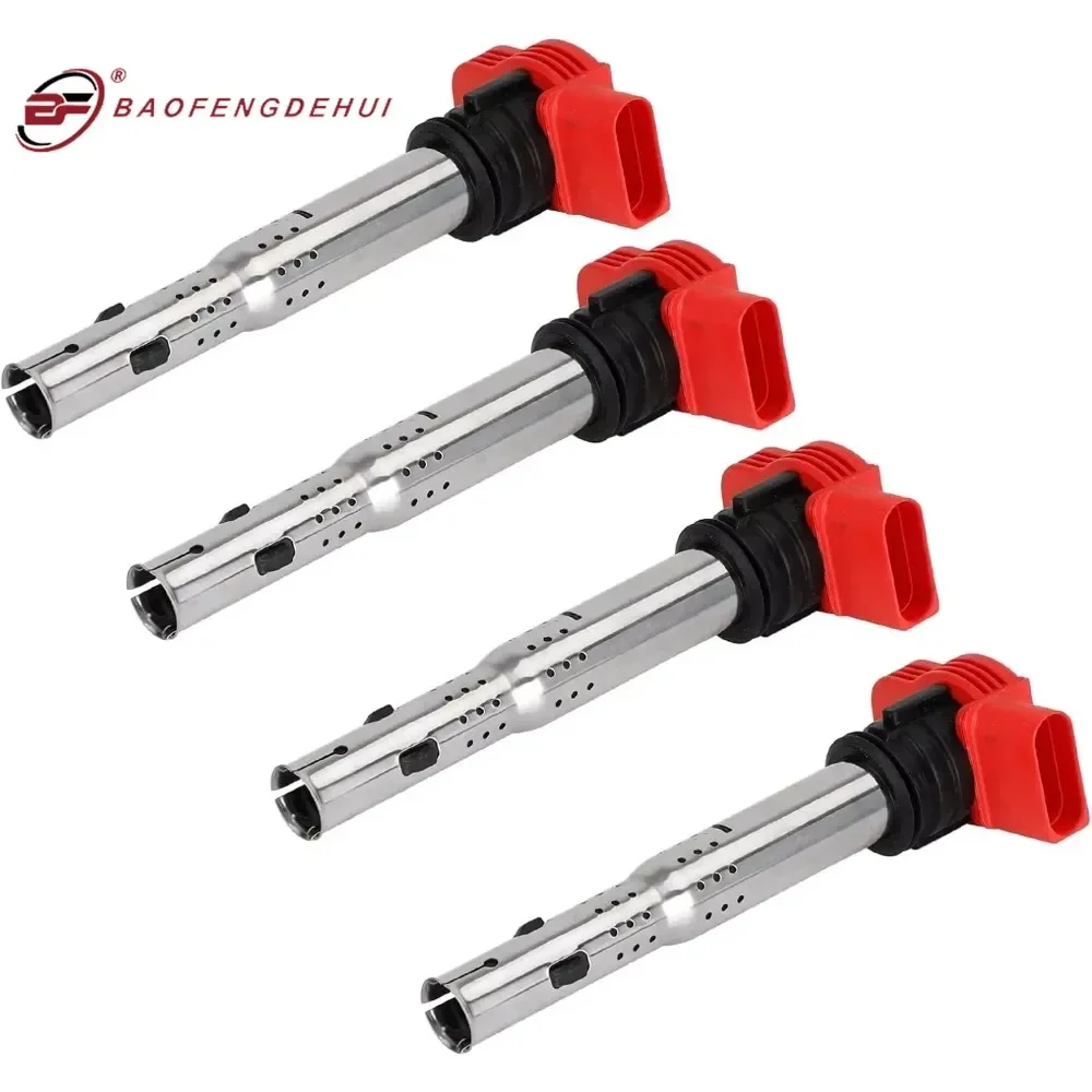 4PCS Ignition Coil For VW Je-tta CC Beetle Eos Golf R Tiguan For Audi ...