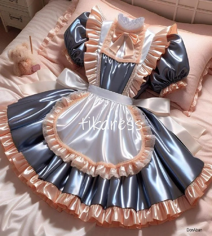 Sexy Cosplay Maid Prom Dress Mini Short Contrast Colored Costume ...