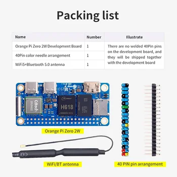 Orange Pi Zero 2 W 4GB 2GB 1,5 GB 1GB RAM DDR4 Allwinner H618 WiFi5 BT5 ...
