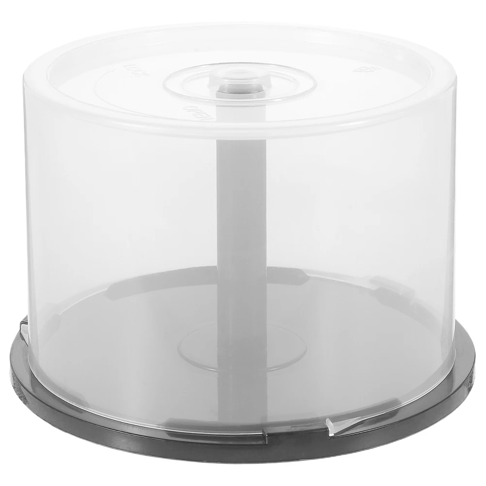 1pc Large Capacity Cd/Dvd Storage Bucket Empty Clear Plastic Dvd Holder ...