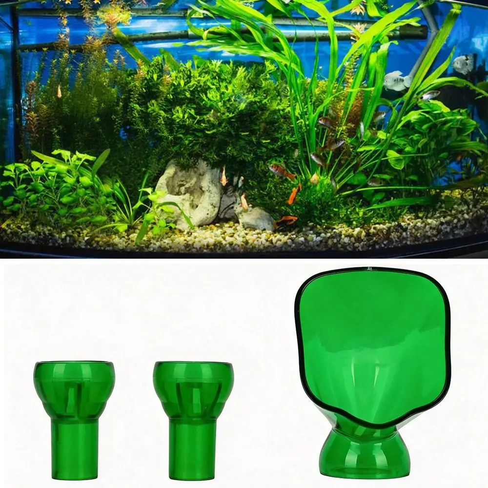 Green Aquarium Lily Shape Outflow Pipe Mini Size Plastic Aquarium Water ...