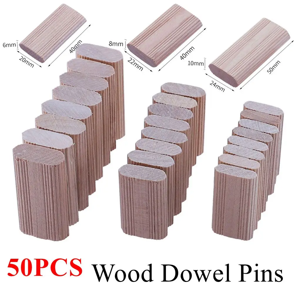 50pcs Wooden Dowel Rods Block for Woodworking Furniture Splicing ...
