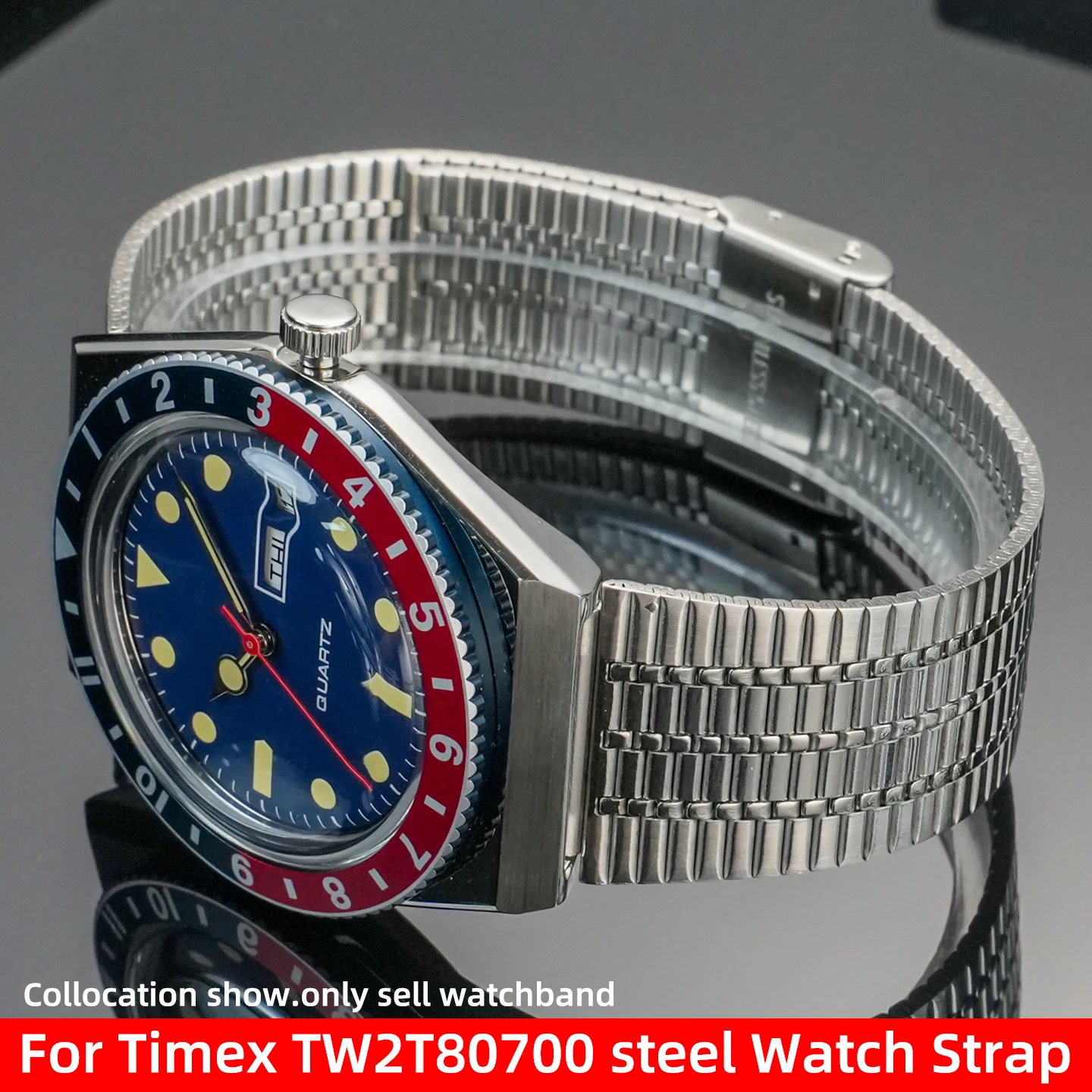 18mm Stainless steel Watch Strap For Timex Q TIMEX Series Retro Metal ...