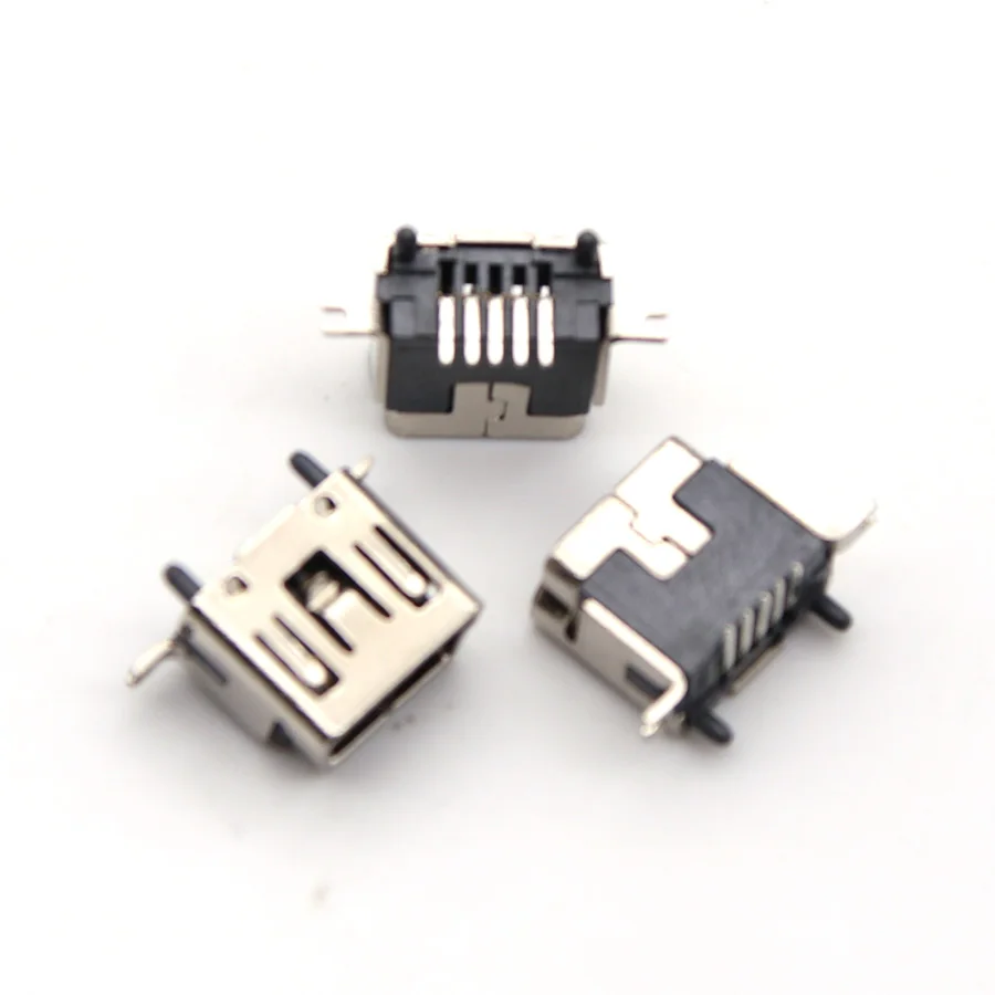 5PCS-Mini-USB-Type-B-Female-5-Pin-DIP-Vertical-Leg-PCB-180-degree ...